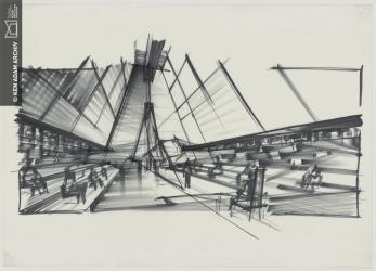 Drax' Headquarters, Pyramid Control Room | Ken Adam Archiv