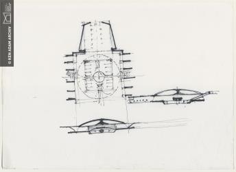 'SPECTRE' Volcano Lair, Groundpan & Elevation | Ken Adam Archiv